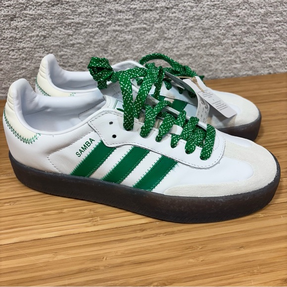 adidas | Shoes | Adidas Samba Og Whitegreen Og Shoes Ie95 Womans Size 9 ...